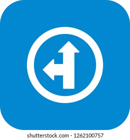 Vector Go Straight Left Icon Sign Stock Vector (Royalty Free ...