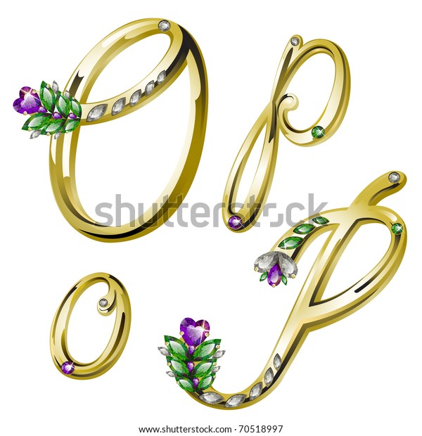 Vector Gold Alphabet Diamonds Gems Letters Stock Vector (Royalty Free ...