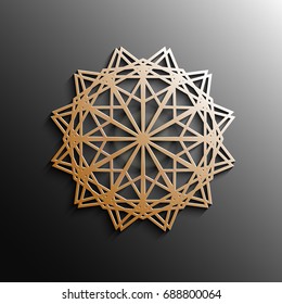 Vector Gold Arabic Ornament On Gray Stock Vector (Royalty Free ...
