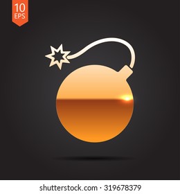 Vector Gold Bomb Icon On Dark Stock Vector (Royalty Free) 319678379 ...