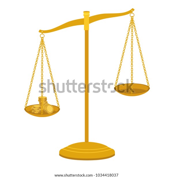 Vector Gold Brass Balance Scale Golden Stock Vector (Royalty Free ...