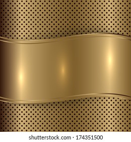 Vector Gold Brushed Metallic Plaque Background Stock Vector (Royalty ...