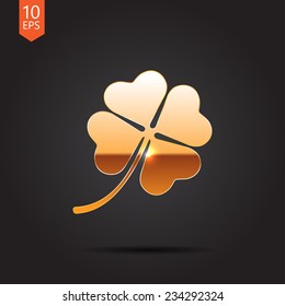 Clover 3d Golden Logo: vector de stock (libre de regalías) 1337765882 ...