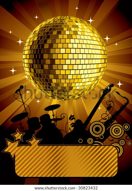 Vector Gold Disco Ball Banner Stock Vector (Royalty Free) 30823432 ...