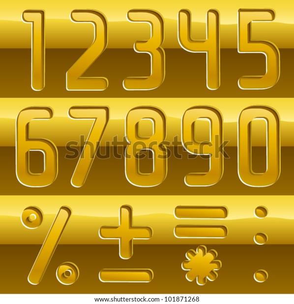 Vector Gold Font Numbers Elements Find Stock Vector (Royalty Free ...
