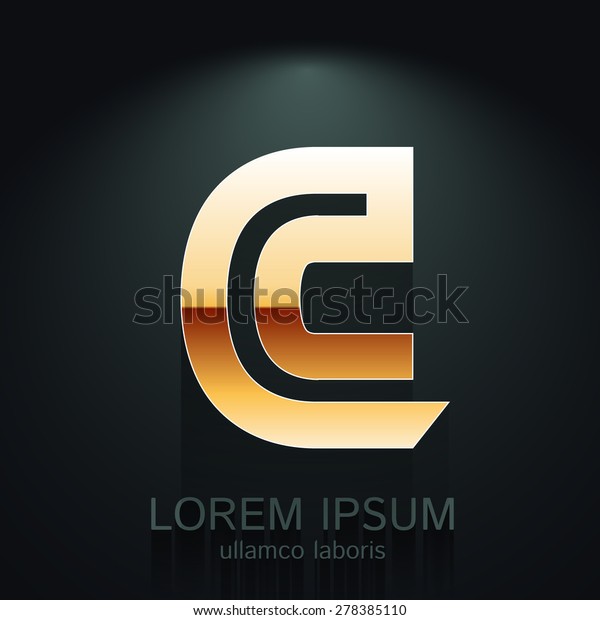 Vector Gold Letter C Shape Logo Stock Vector (Royalty Free) 278385110 ...