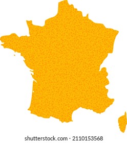 Vector Gold Map France Map France Stock Vector (Royalty Free) 2110153568