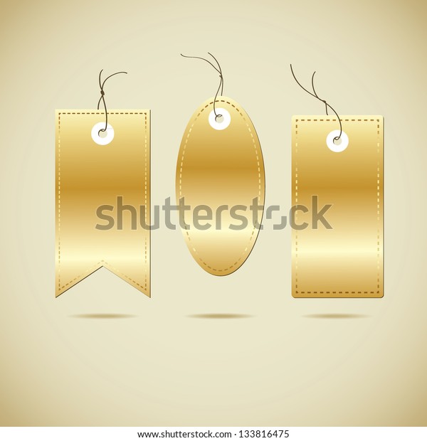 Vector Gold Metal Label Collection Stock Vector (Royalty Free ...