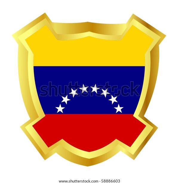 Vector Gold Shield National Symbols Venezuela Stock Vector (Royalty ...