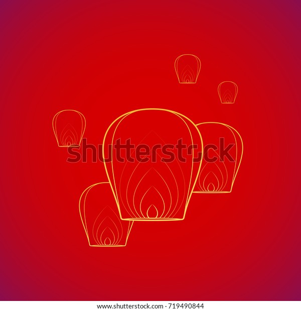 Vector Gold Traditional Chinese Floating Sky Stock Vector (Royalty Free ...