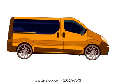 Vector Gold Van Car Stock Vector (Royalty Free) 1036767043 | Shutterstock