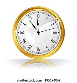 Vector Gold Watch Isolated On White Stock Vector (Royalty Free ...