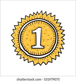 Vector Gold Winner Icon Hand Drawn Stock Vector (Royalty Free ...