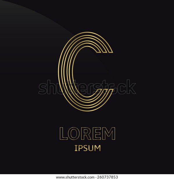 Vector Golden Alphabet Letter C Symbol Stock Vector (Royalty Free ...