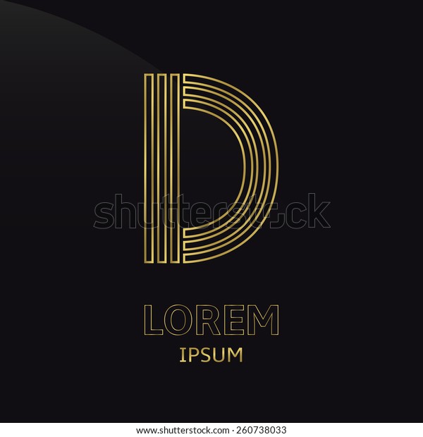 Vector Golden Alphabet Letter D Symbol Stock Vector (Royalty Free ...