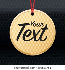 Vector Golden Badge Text Icon Design Stock Vector (Royalty Free ...