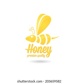 Vector Golden Bee Icon Logo Abstract Stock Vector (Royalty Free) 254915272