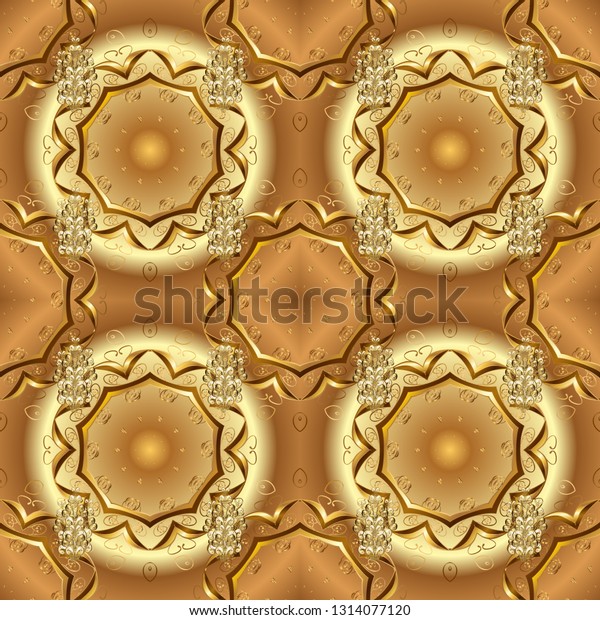 Vector Golden Mehndi Seamless Pattern Pattern Stock Vector (Royalty ...