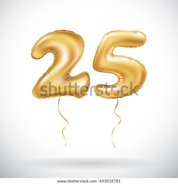 Vector Golden Number 25 Twenty Five Stock Vector (Royalty Free) 693018781