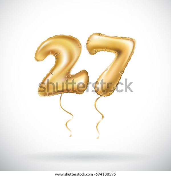 Vector Golden Number 27 Twenty Seven Stock Vector (Royalty Free) 694188595