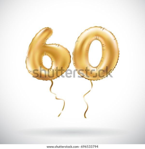 Vector Golden Number 60 Sixty Metallic Stock Vector (Royalty Free ...