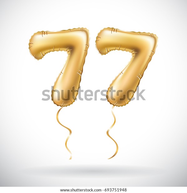 Vector Golden Number 77 Seventy Seven Stock Vector (Royalty Free ...