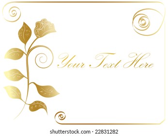 Vector Golden Rose Frame White Background Stock Vector (Royalty Free ...