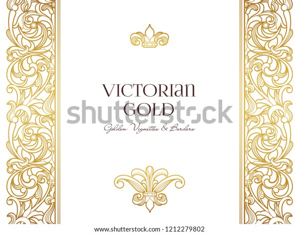 Vector Golden Seamless Border Design Template Stock Vector (Royalty ...