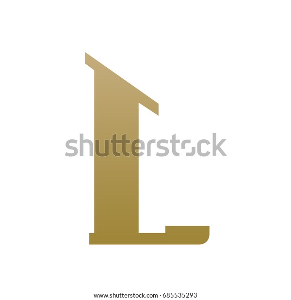 Vector Golden Single Letter L Real Stock Vector (Royalty Free ...