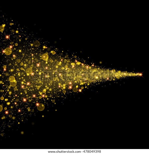 Vector Golden Sparkling Falling Star Magic Stock Vector (Royalty Free ...
