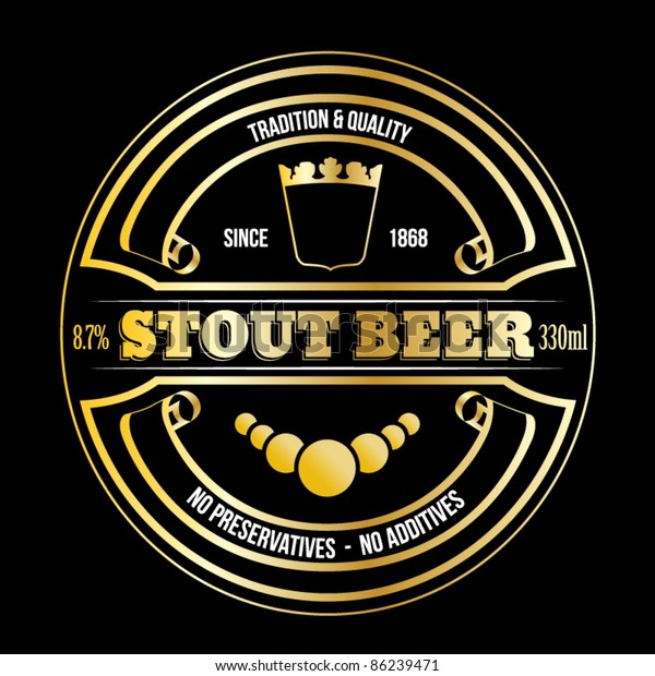 Vector Golden Stout Beer Label Stock Vector (Royalty Free) 86239471