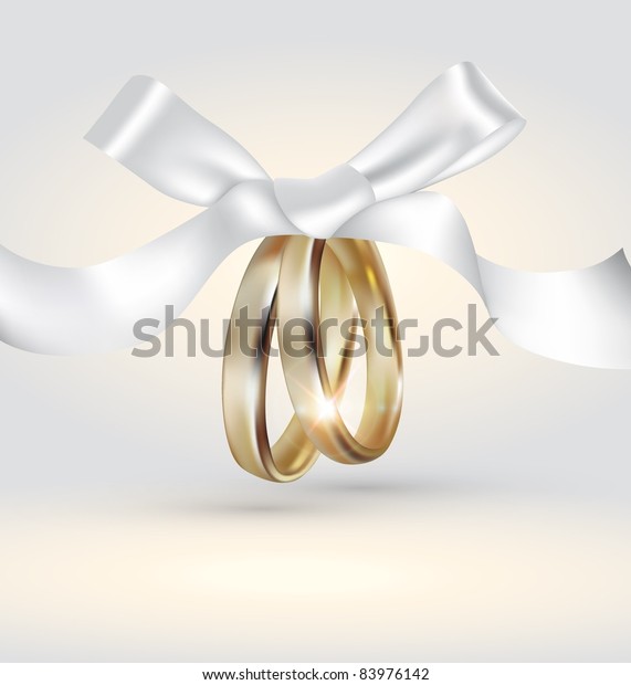 Vector Golden Wedding Rings Ribbon Stock Vector (Royalty Free) 83976142 ...