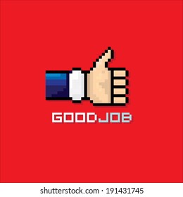 Vektor Stok Vector Good Job Vector Icon Pixel (Tanpa Royalti) 191431751 ...