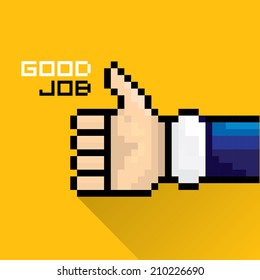 Vector Good Job Vector Icon Pixel: เวกเตอร์สต็อก (ปลอดค่าลิขสิทธิ์ ...