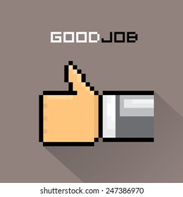 Vector Good Job Vector Icon Pixel Stock Vector (Royalty Free) 247386970 ...