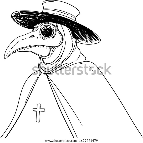 Vector Gothic Illustration Plague Doctor Tattoo Stock Vector (Royalty ...