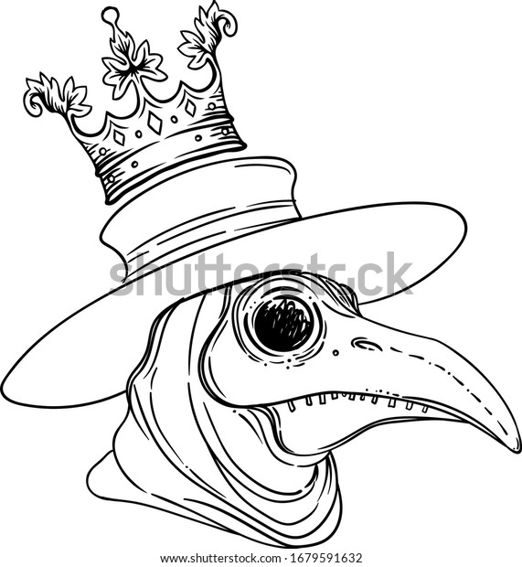 Vector Gothic Illustration Plague Doctor Tattoo: stockvector ...