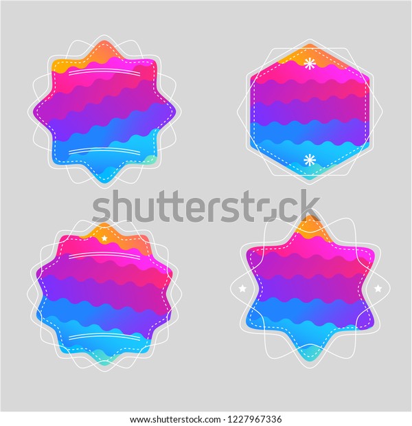 Vector Gradiant Wavy Label Tag Design Stock Vector (Royalty Free ...