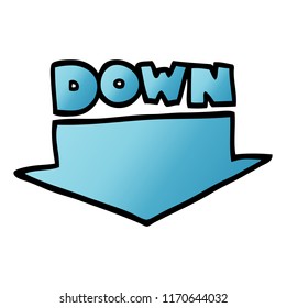 Vector Gradient Illustration Cartoon Down Arrow Stock Vector (Royalty ...