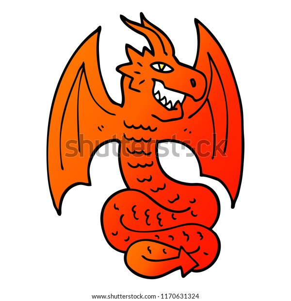 Vector Gradient Illustration Cartoon Dragon Stock Vector (Royalty Free ...
