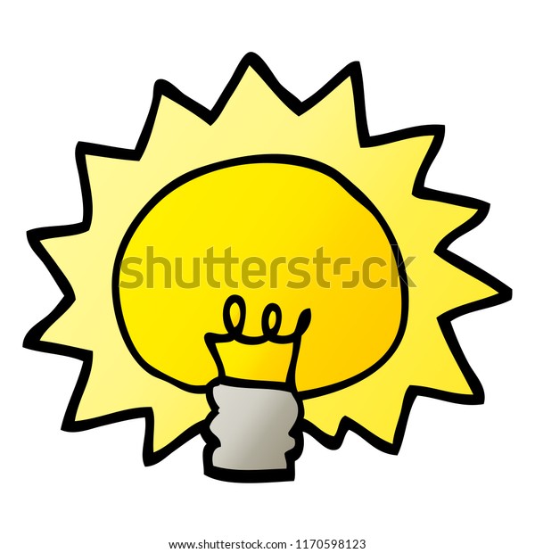 Vector Gradient Illustration Cartoon Shining Light Stock Vector ...