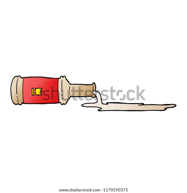 Vector Gradient Illustration Cartoon Spilt Bottle Stock Vector (Royalty ...