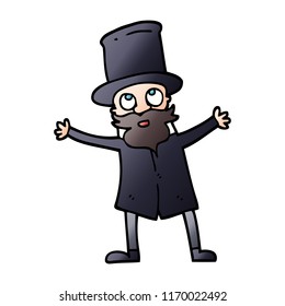 Vector Gradient Illustration Cartoon Victorian Man Stock Vector ...
