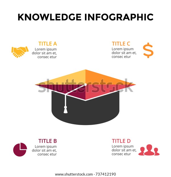 Vector Graduation Cap Infographic Education Diagram Stock Vector ...