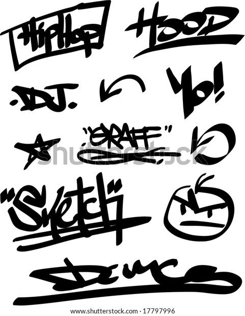 vector graffiti marker tags