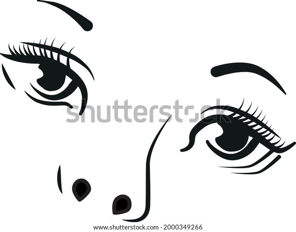 Vector Grafic Child Eyes Nose Stock Vector (Royalty Free) 2000349266 ...