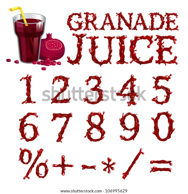 Vector Granade Juice Serif Font Numbers Stock Vector (Royalty Free ...