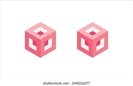Vector Graphic 3d Box Logo Pink Stock Vector (Royalty Free) 1960226377 ...