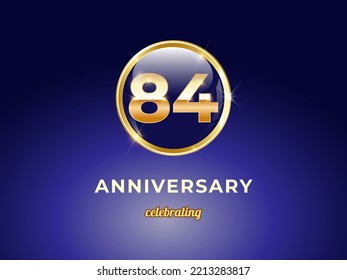 Vector Graphic 84 Years Golden Anniversary Stock Vector (Royalty Free ...