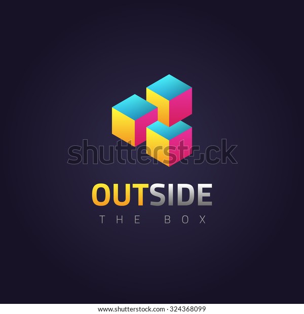Vector graphic abstract symbol, squares with 3d effect Vector graphic abstract symbol, squares with 3d effect